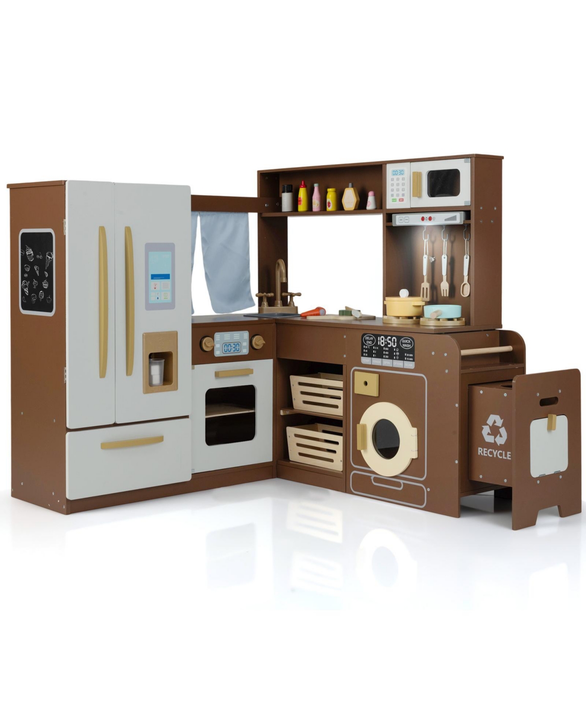 Click here for Mecale Wooden Outdoor Mud Kitchen for Kids  Play K... prices