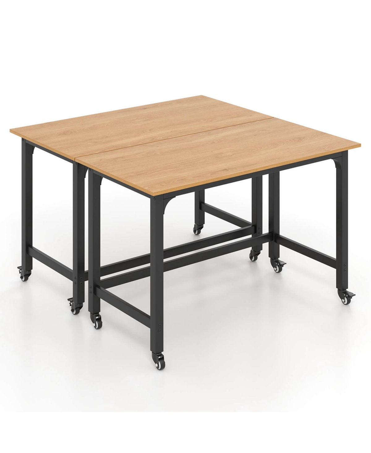 Click here for 2 Pcs Rolling Computer Desk Metal Frame Pc Laptop... prices