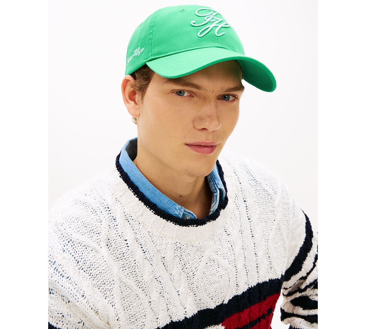 Click here for Tommy Hilfiger Mens Embroidered Logo Cap - Jade Wi... prices