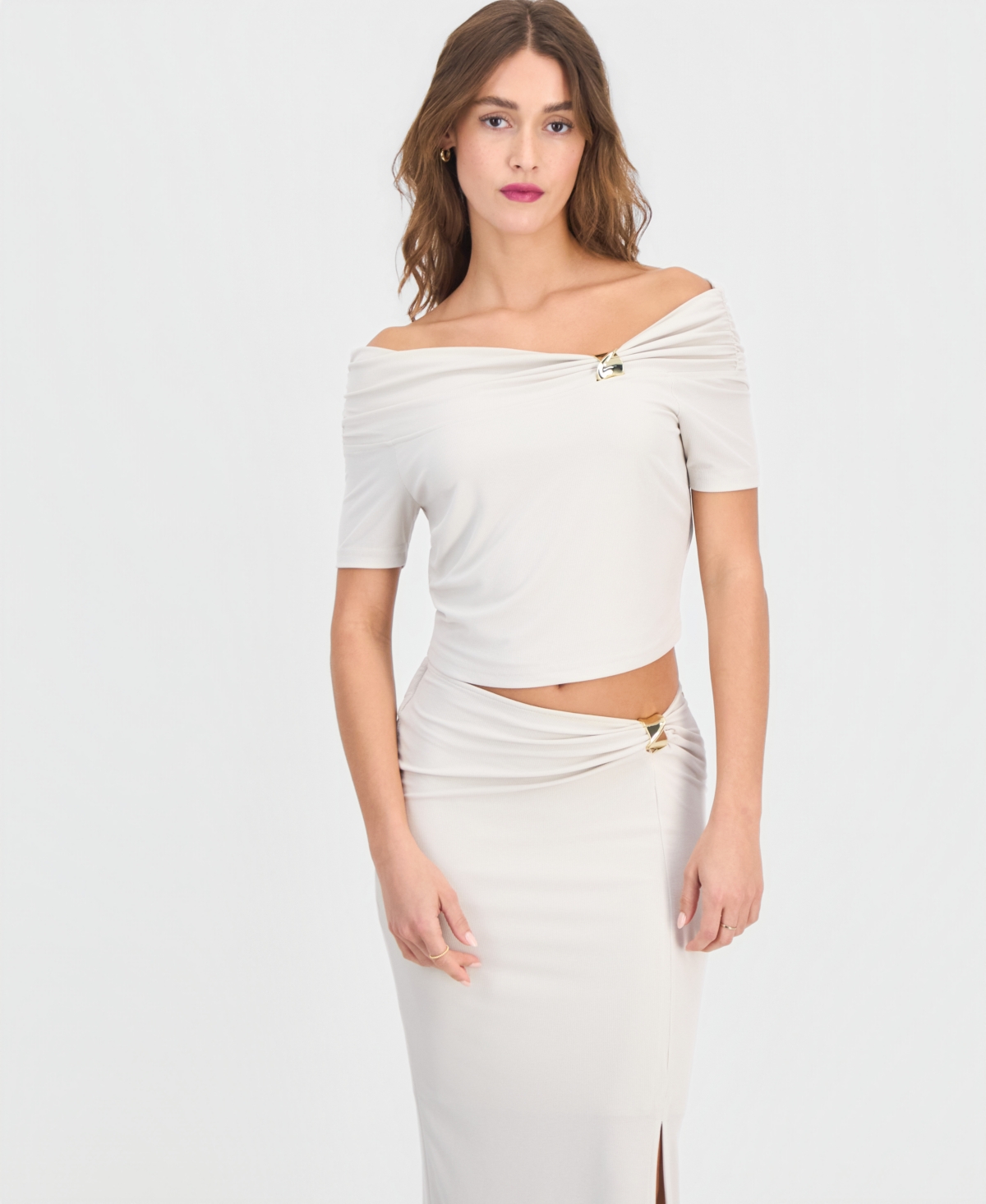 Click here for Guess Womens Brigitte Off-The-Shoulder Top - Lover... prices