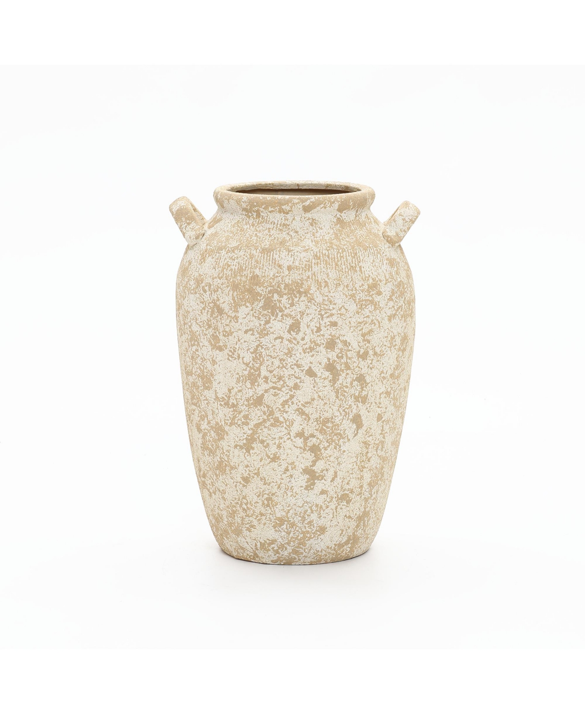 Click here for LuxenHome Vintage Pottery Off-White with Brown 15.... prices