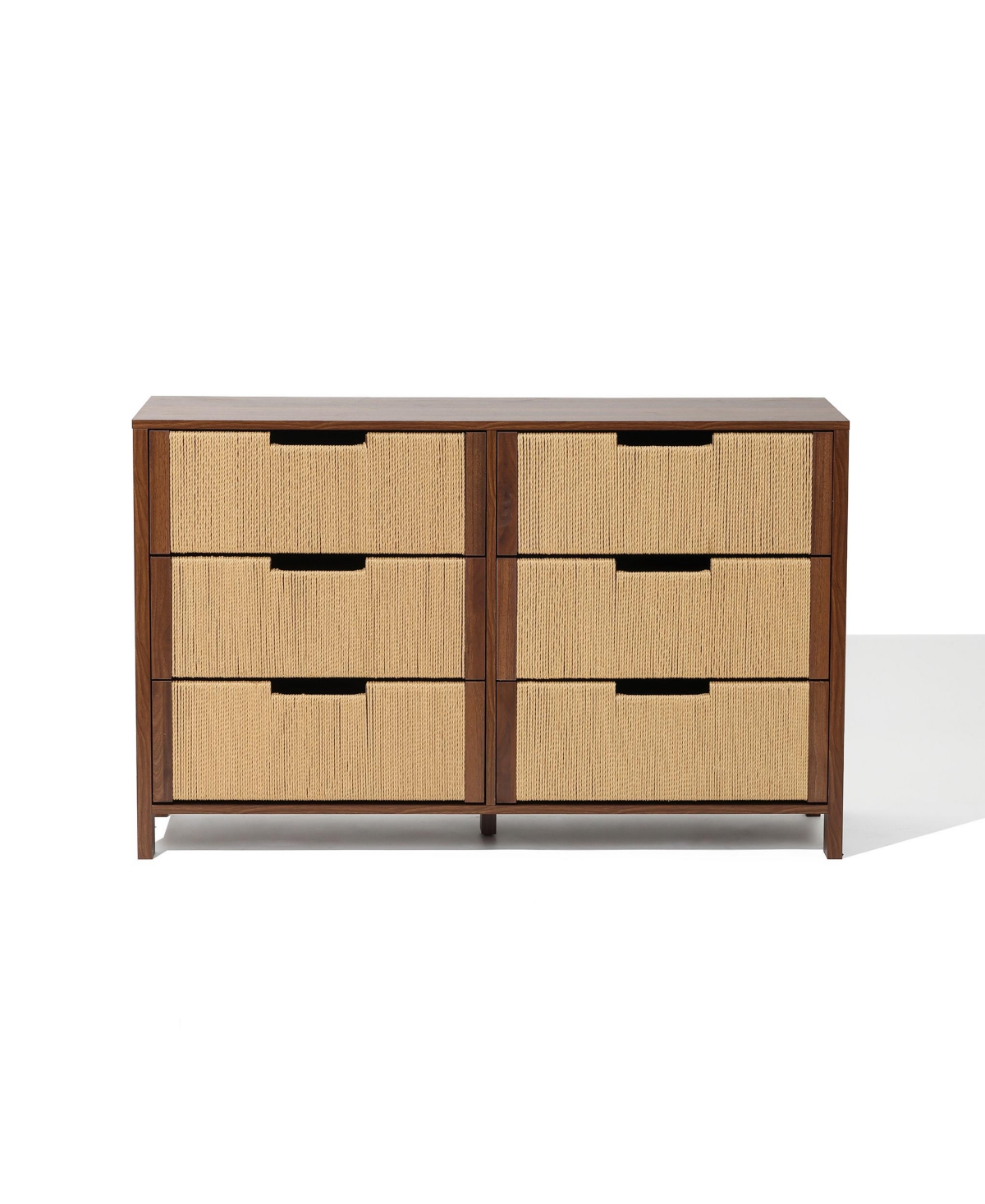 Click here for LuxenHome Walnut Finish Mdf Wood with Rope Front 6... prices