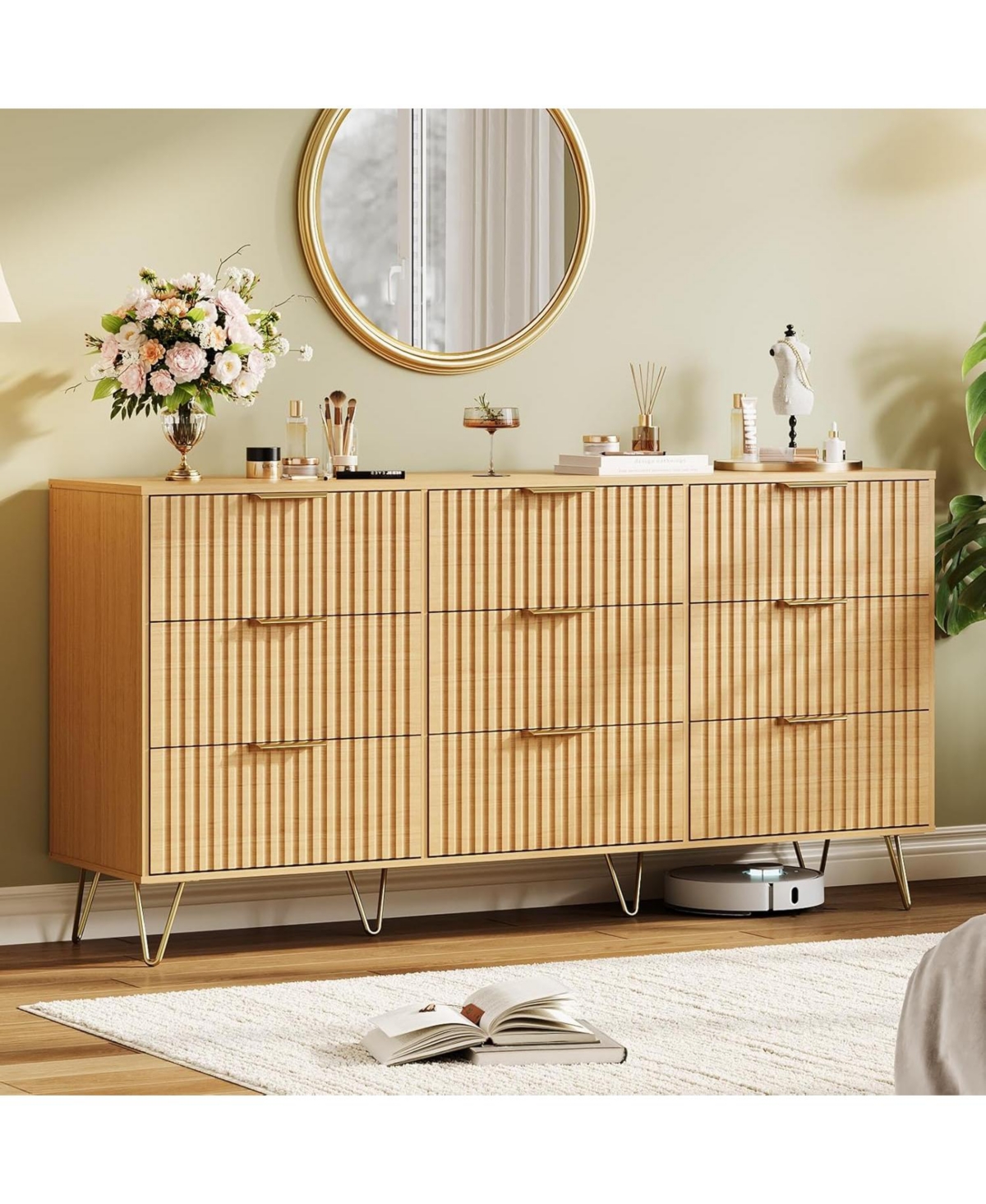 Click here for gaomon Takywep Fluted 9-Drawer Dresser for Bedroom... prices