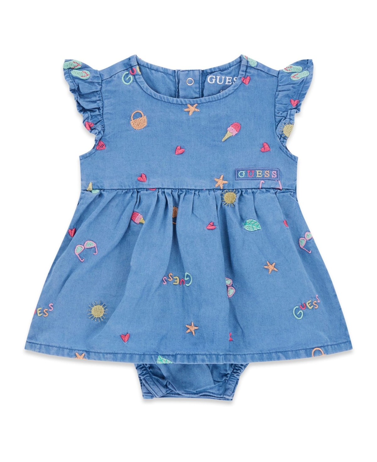 Click here for Guess Baby Girls Chambray Bodysuit Dress - Blue prices