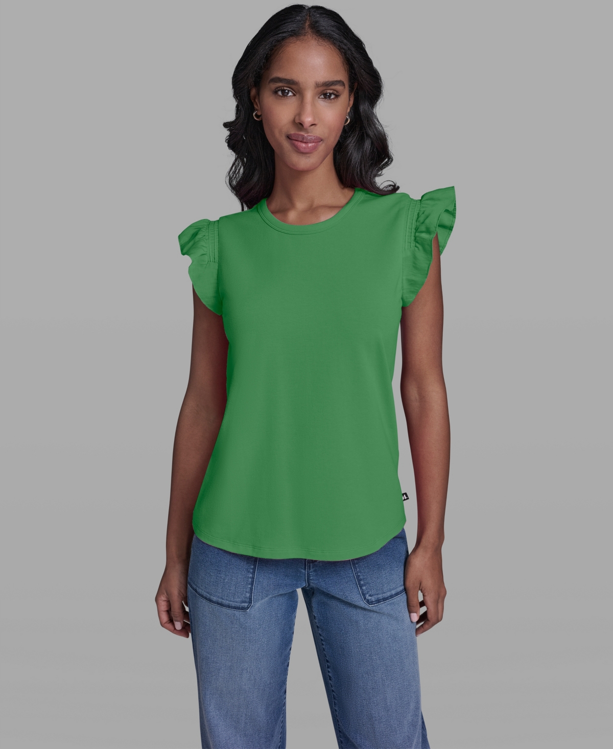 Click here for Karl Lagerfeld Paris Womens Scallop Trim Boat Neck... prices