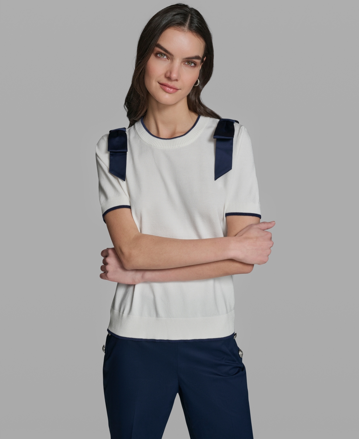 Click here for Karl Lagerfeld Paris Womens Short-Sleeve Crewneck... prices
