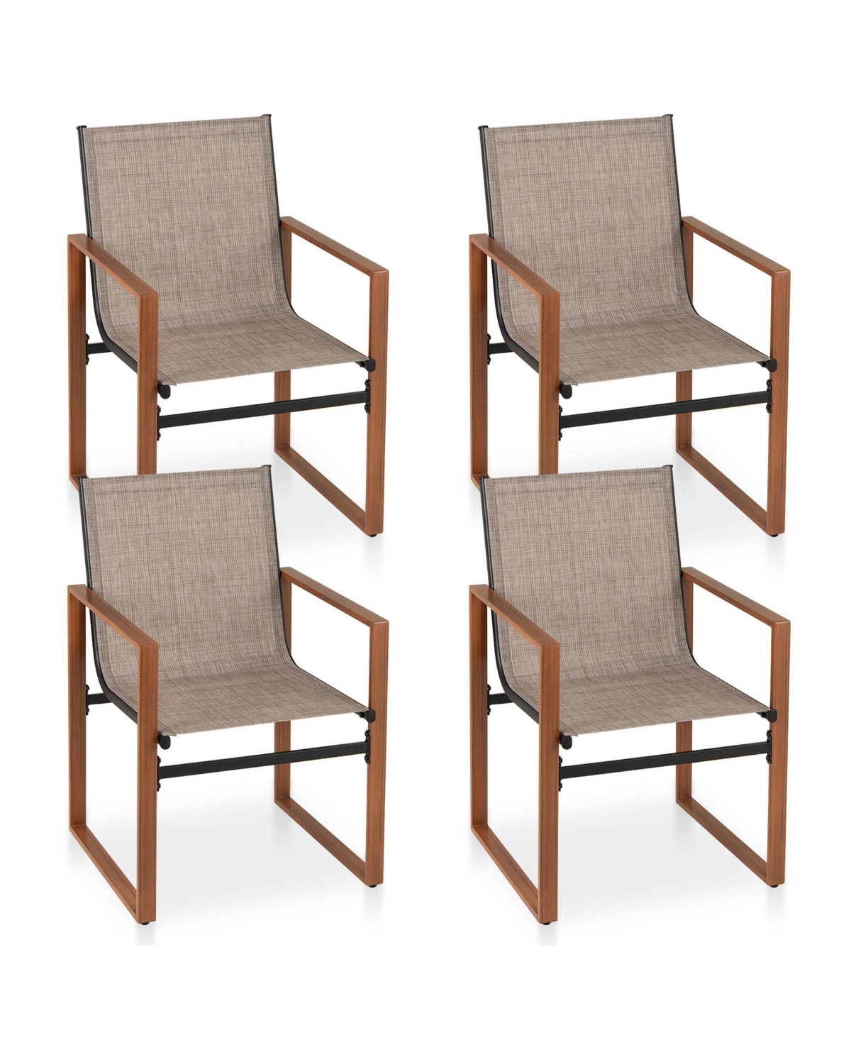 Click here for Gymax 4 Pcs Outdoor Dining Chairs Patio Furniture... prices