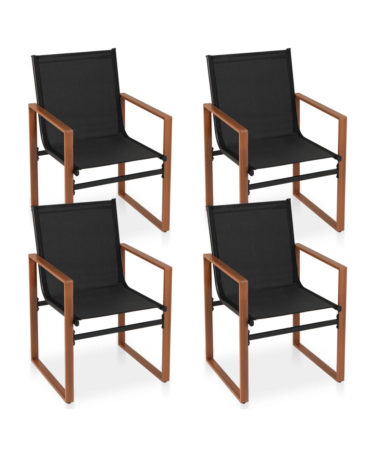 Click here for Gymax 4 Pcs Outdoor Dining Chairs Patio Furniture... prices