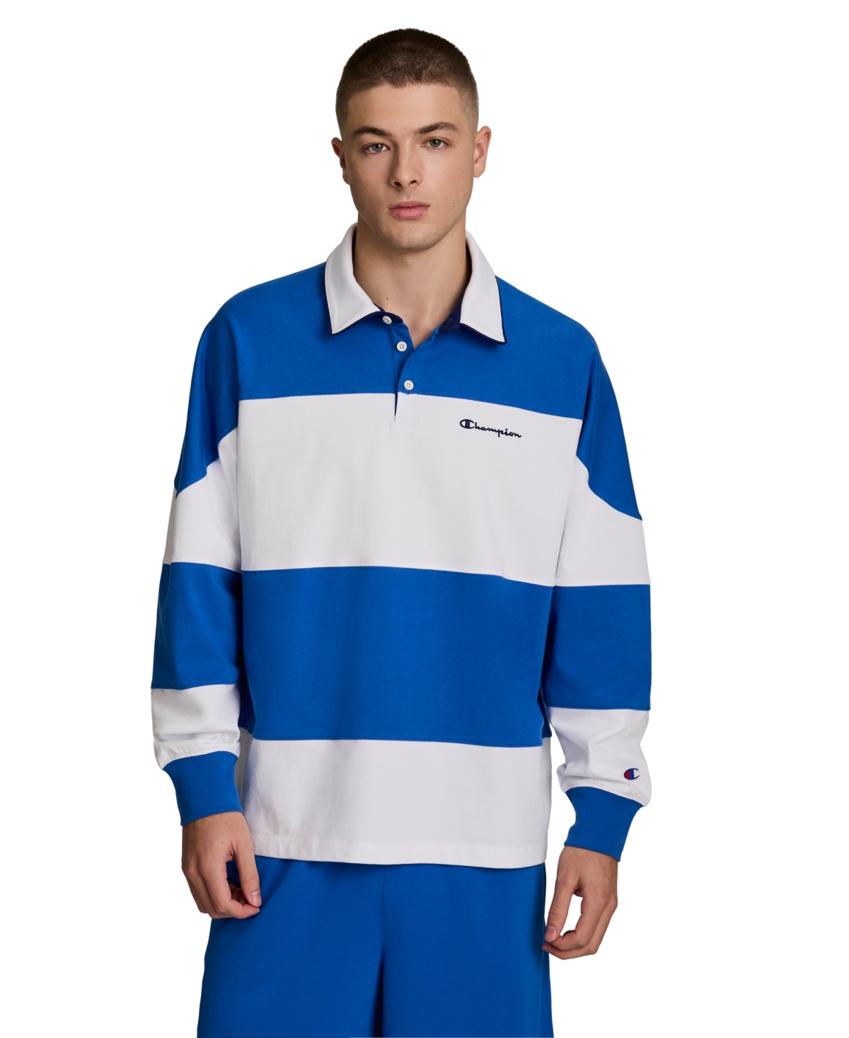 Click here for Champion Mens Gridiron Blocked Long-Sleeve Rugby P... prices