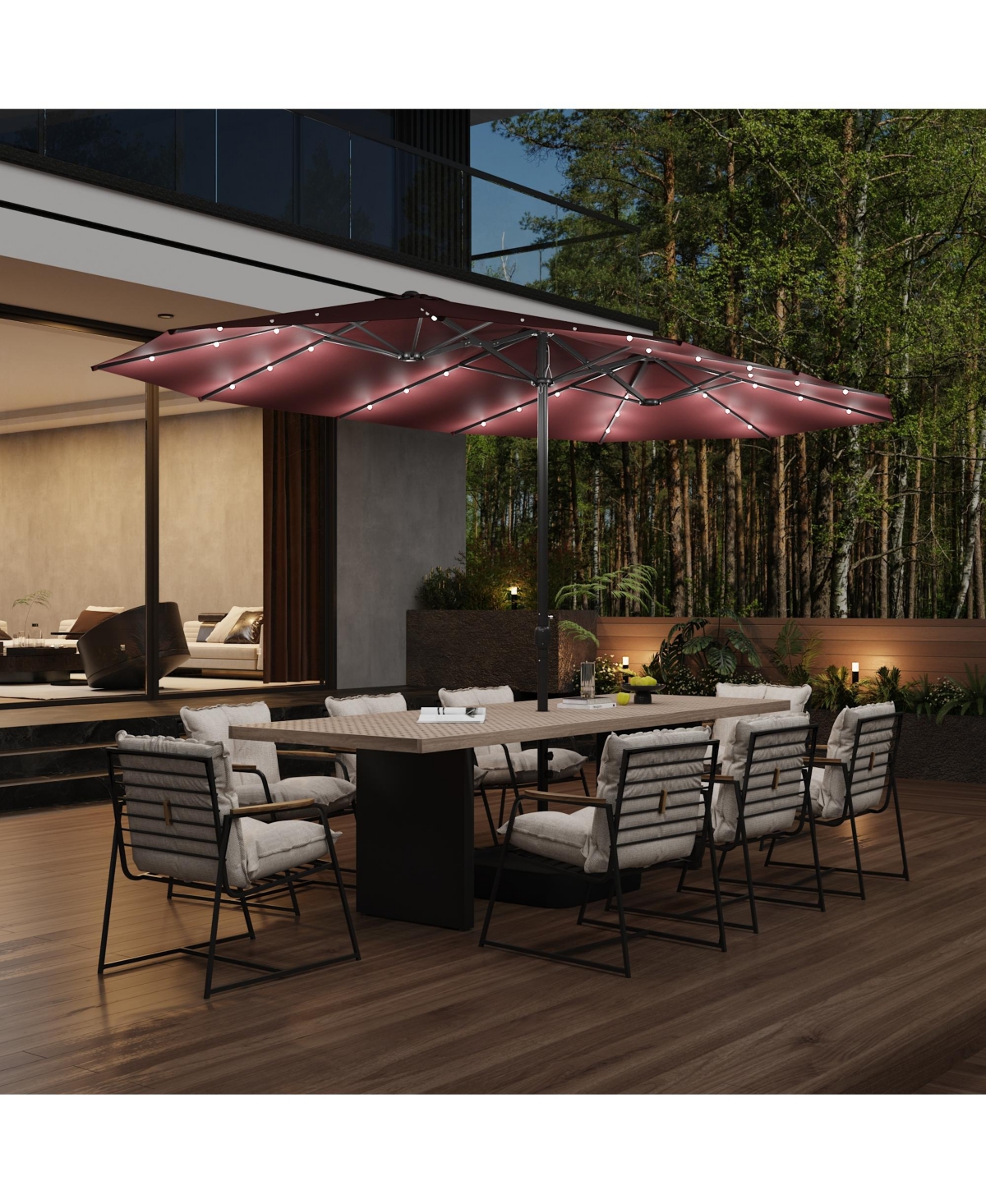 Click here for Homsee 15 ft. Double Sided Umbrella Outdoor Patio... prices