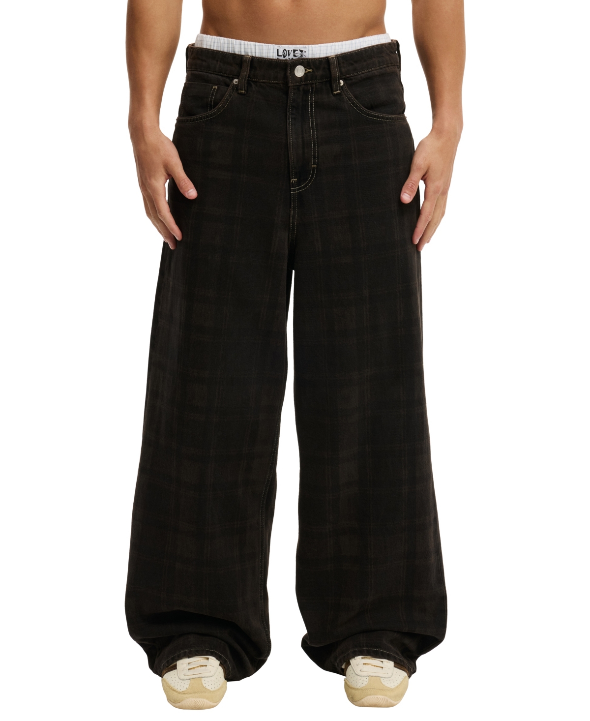 Click here for Cotton On Mens Super Baggy Jeans - Brown prices