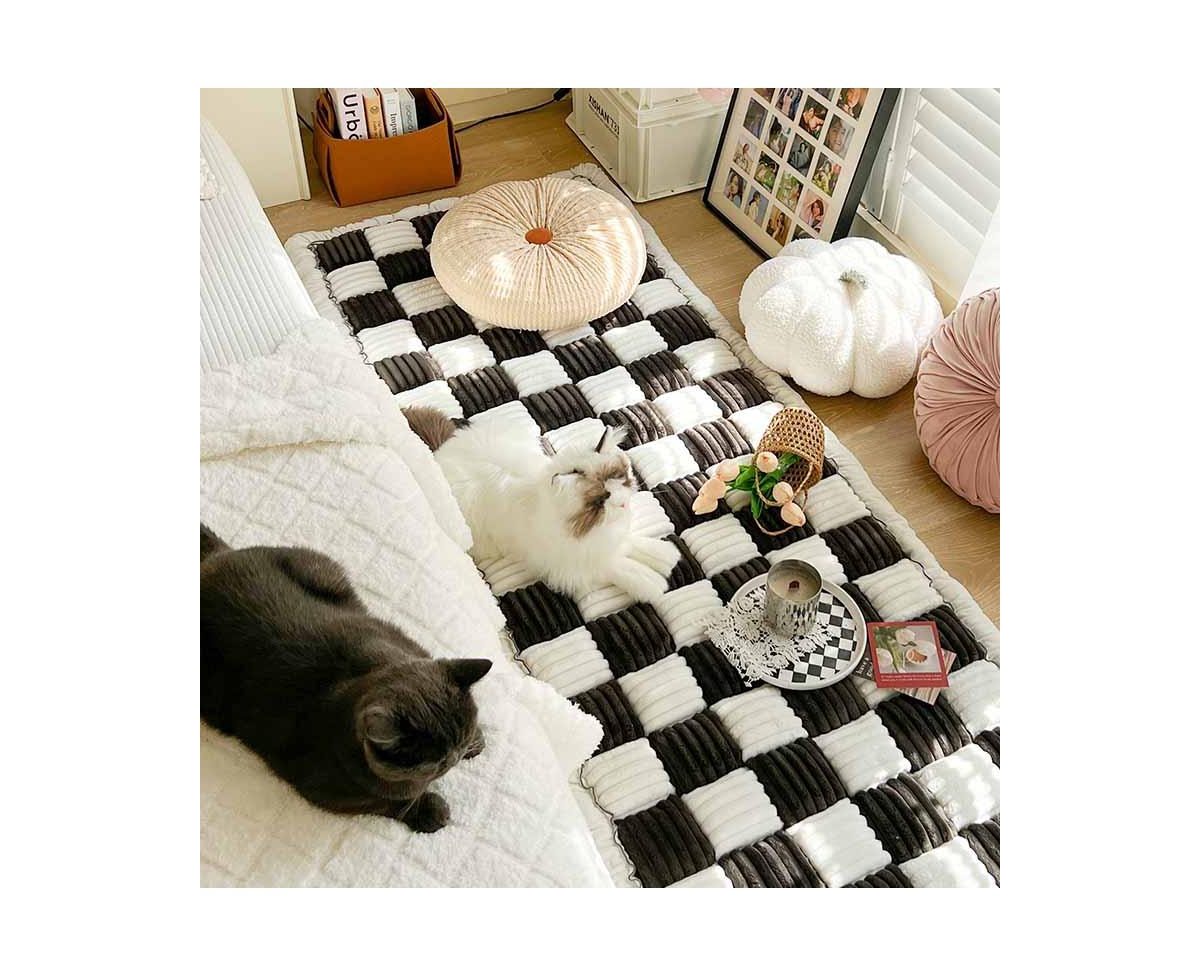 Click here for FunnyFuzzy Garden Chic Cotton Sofa Seat Pad - Blac... prices