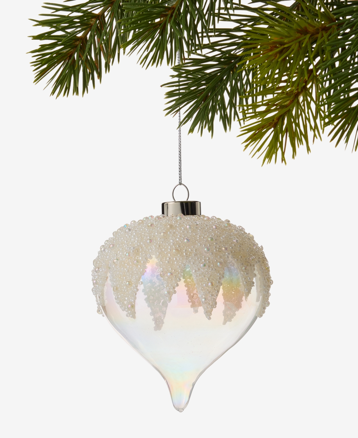 Click here for Holiday Lane Iced Delight Glass Ball Ornament with... prices