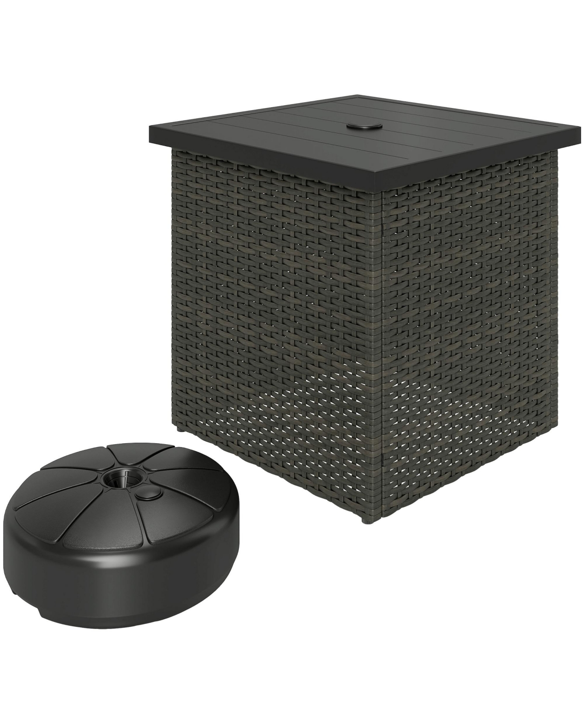 Click here for Outsunny Wicker Side Table  Square Pe Rat Outdoor... prices