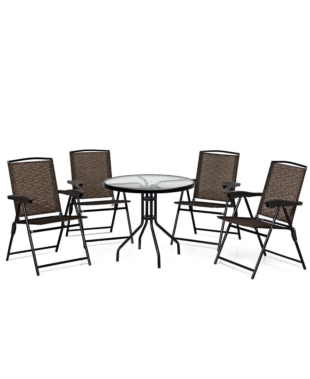 Click here for 5PC Bistro Outdoor Patio Furniture Set Glass Table... prices