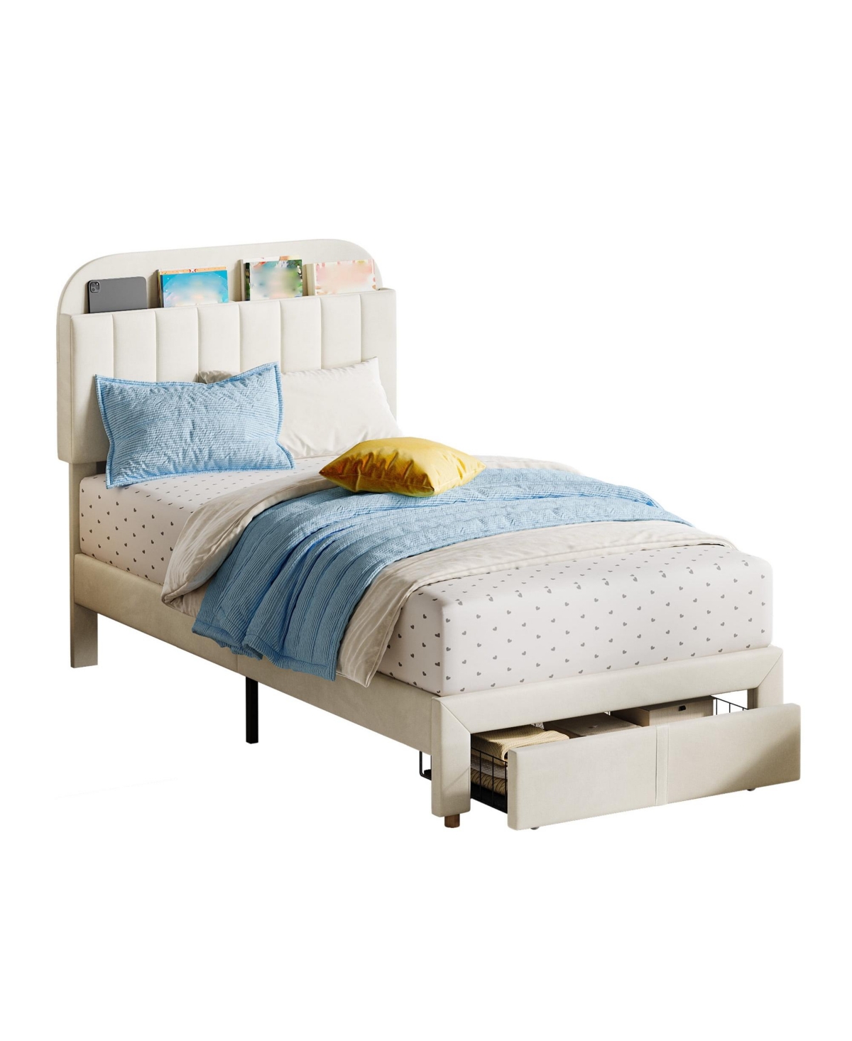 Click here for gaomon Twin Size Upholstered Platform Bed with Sto... prices