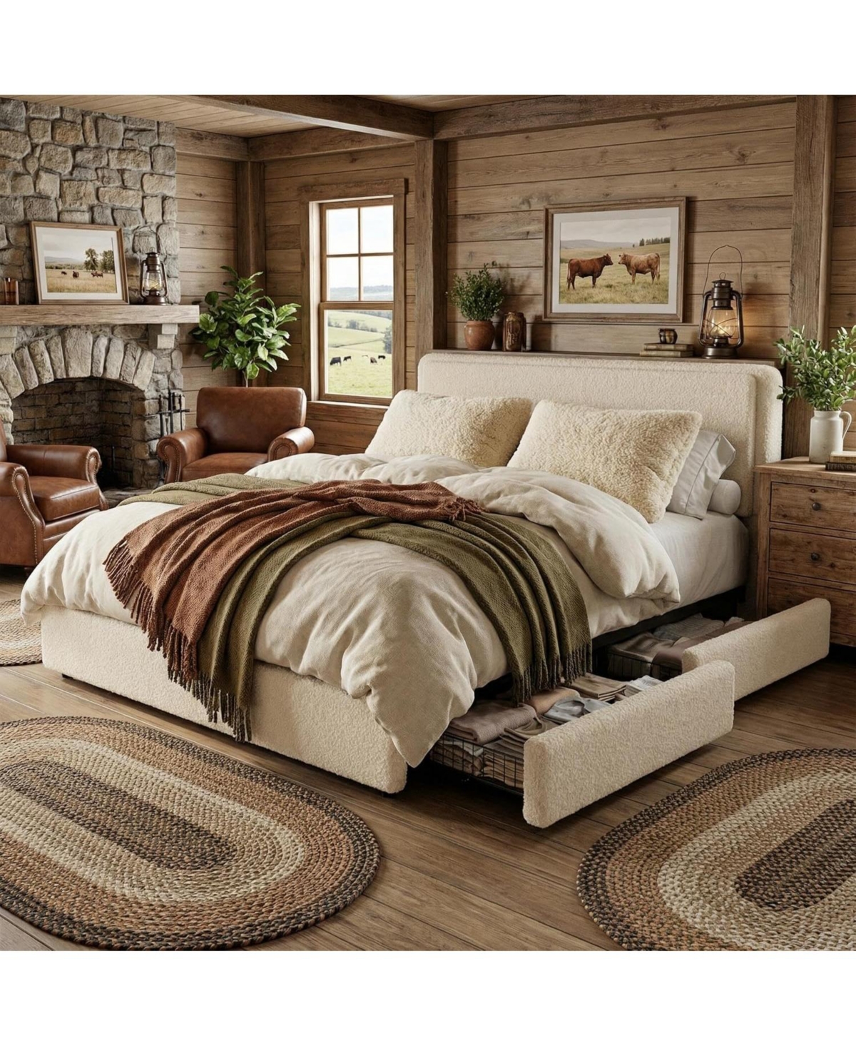 Click here for gaomon Teddy Fleece Bed Frame  Upholstered Platfor... prices