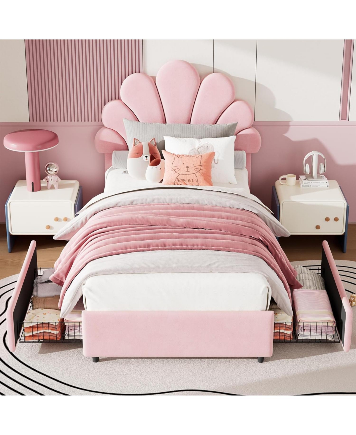 Click here for gaomon Bed Frame for Kids - with 2 Storage Drawers... prices