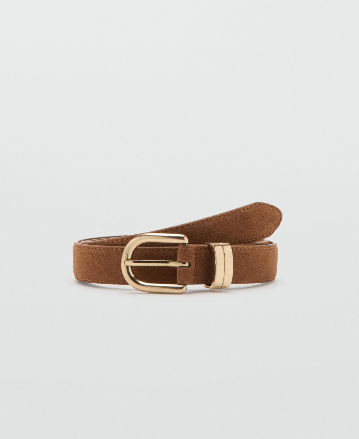 Click here for Mango Womens Suede Leather Belt - Brown prices