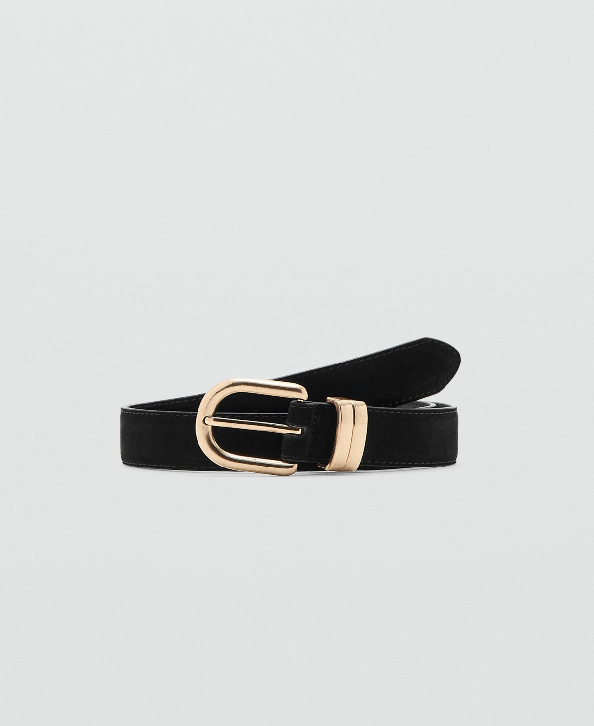 Click here for Mango Womens Suede Leather Belt - Black prices