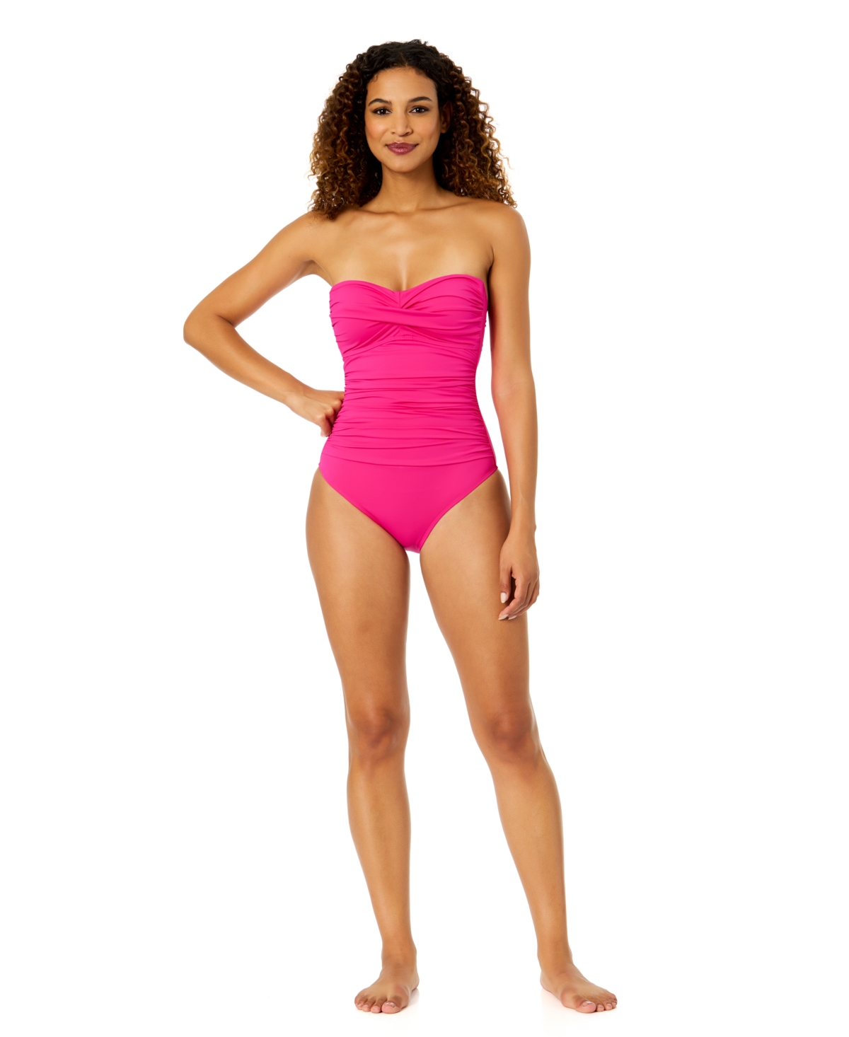 Click here for Anne Cole Twist-Front Ruched One-Piece Swimsuit -... prices