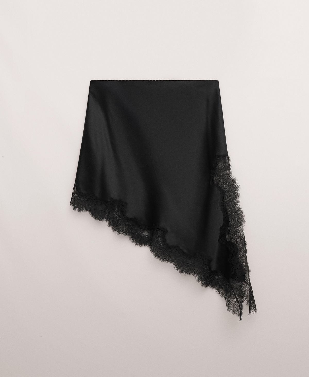 Click here for Mango Womens Satin Lace Asymmetrical Short Skirt -... prices