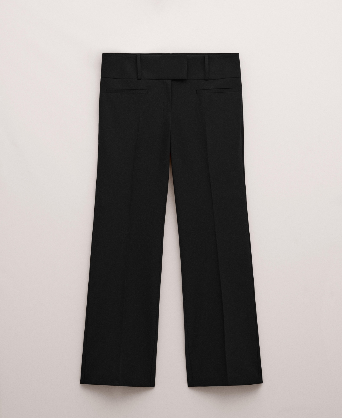 Click here for Mango Womens Belt Loops Straight-Leg Pants - Black prices