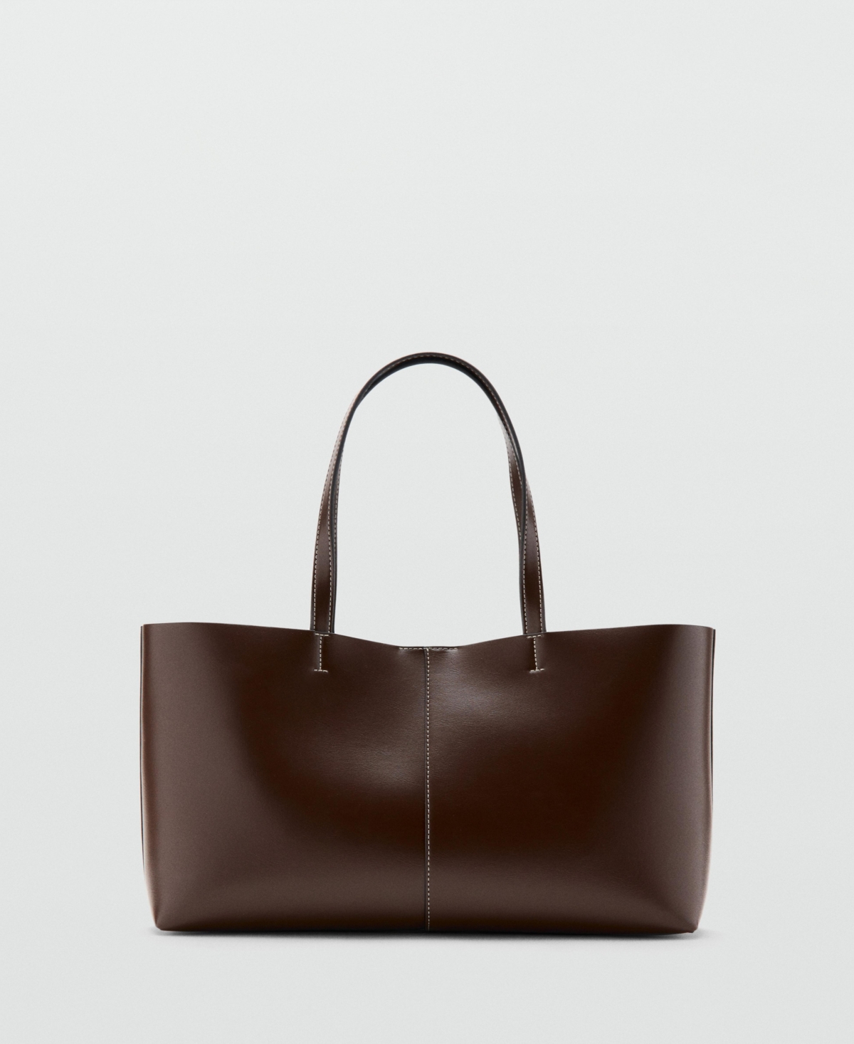Click here for Mango Womens Double Handle Shopper Bag - Brown prices