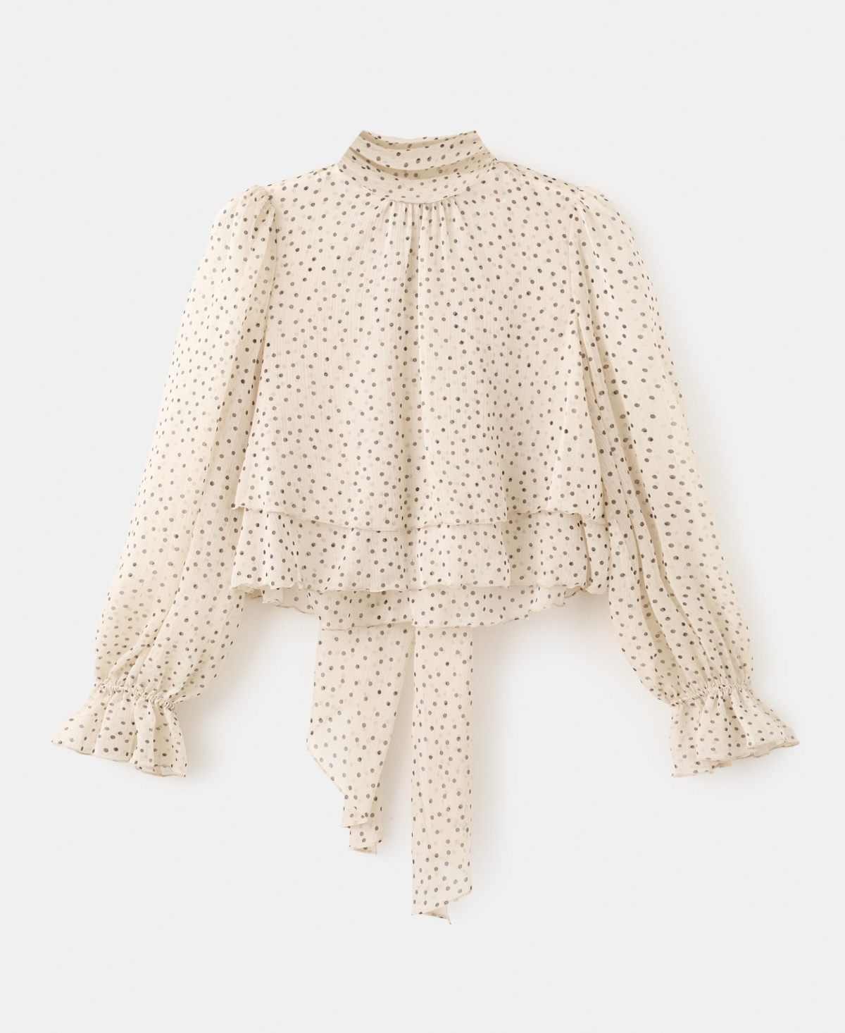 Click here for Mango Womens Bow Polka-Dot Blouse - Ecru prices
