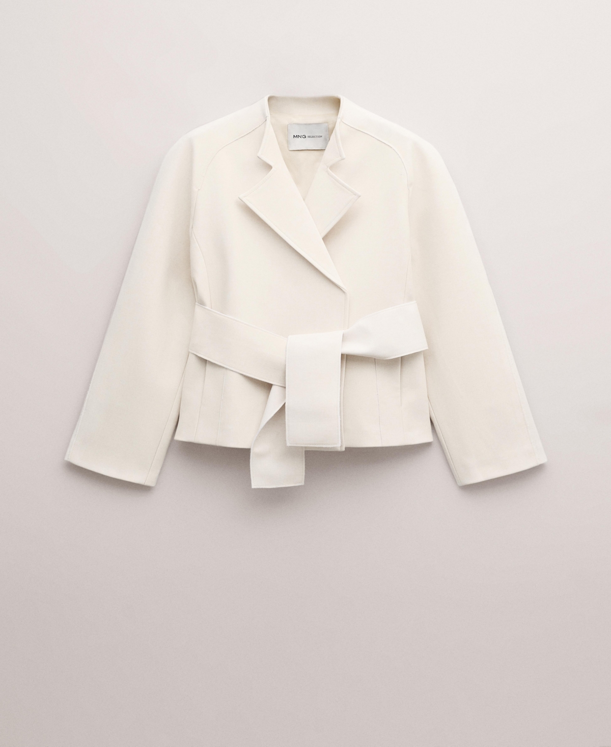 Click here for Mango Womens Lapels and Tie Belt Jacket - Ecru prices