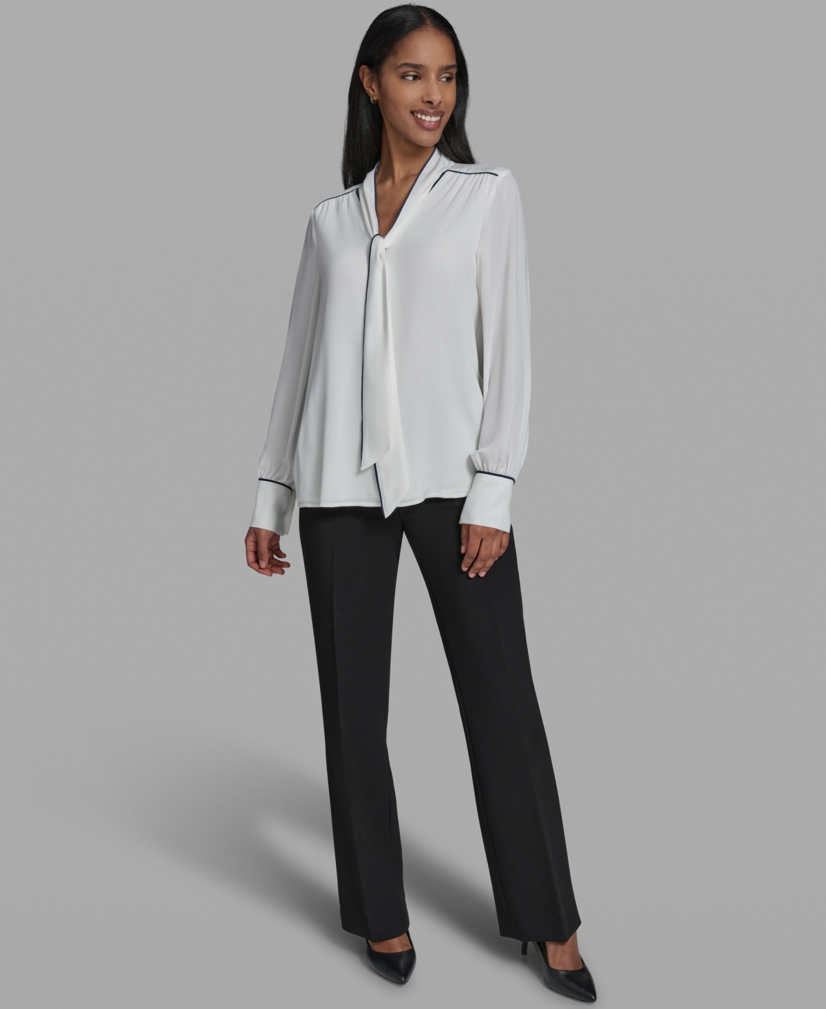 Click here for Karl Lagerfeld Paris Womens V-Neck Long-Sleeve Top... prices