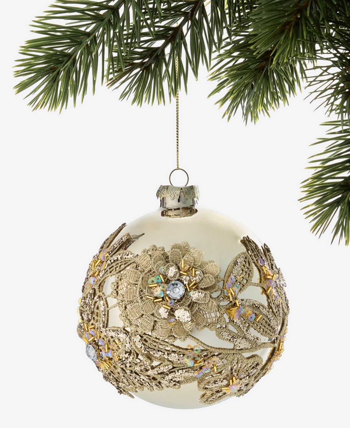 Click here for Holiday Lane Gilded Glamour Floral Pattern Ball Or... prices