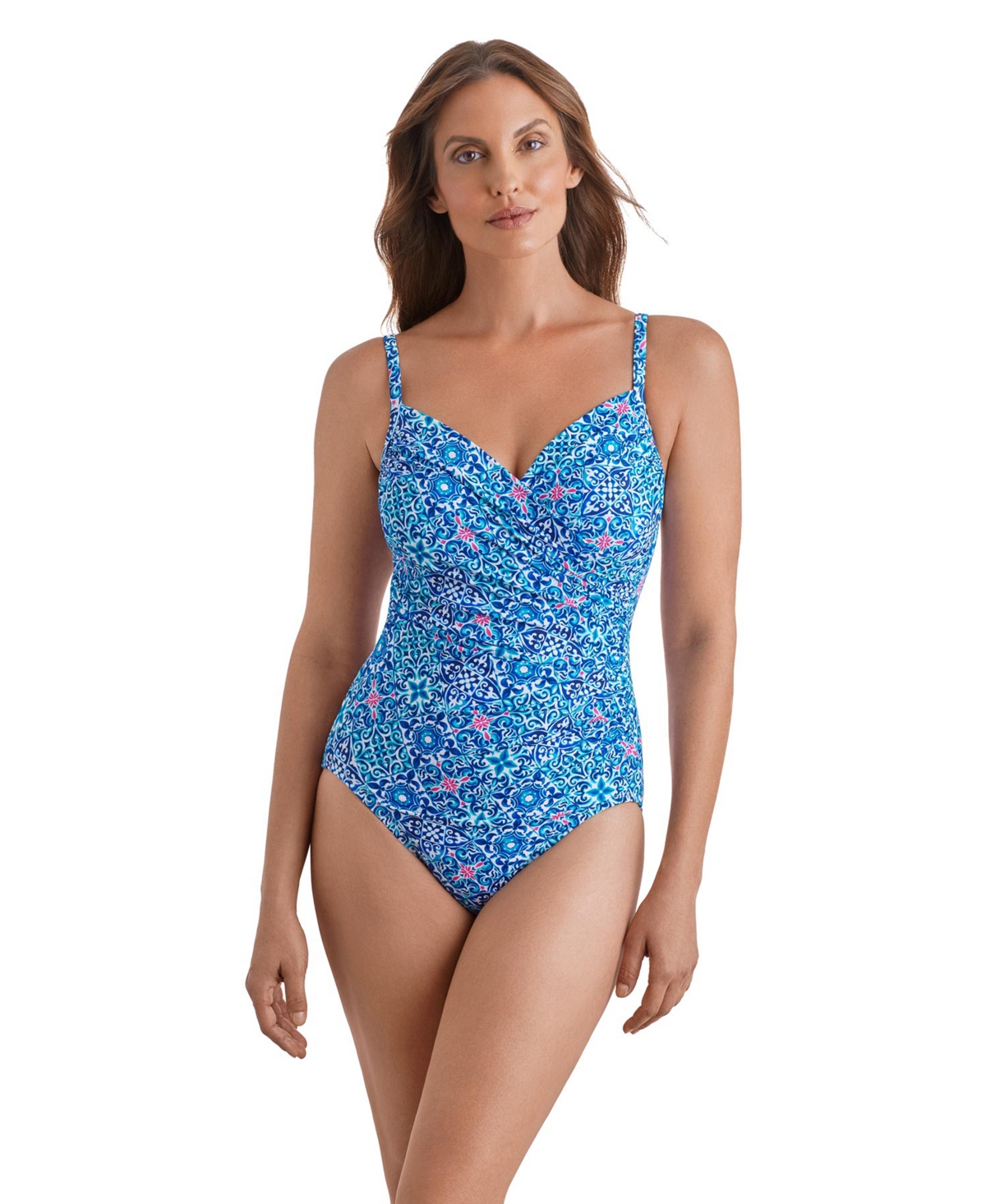 Click here for ShapeSolver Womens Surplice Neck One-Piece Swimsui... prices