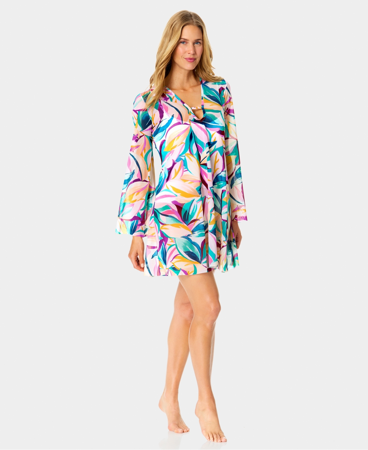 Click here for Anne Cole Womens Keyhole Mesh Tunic Swim Dress - M... prices