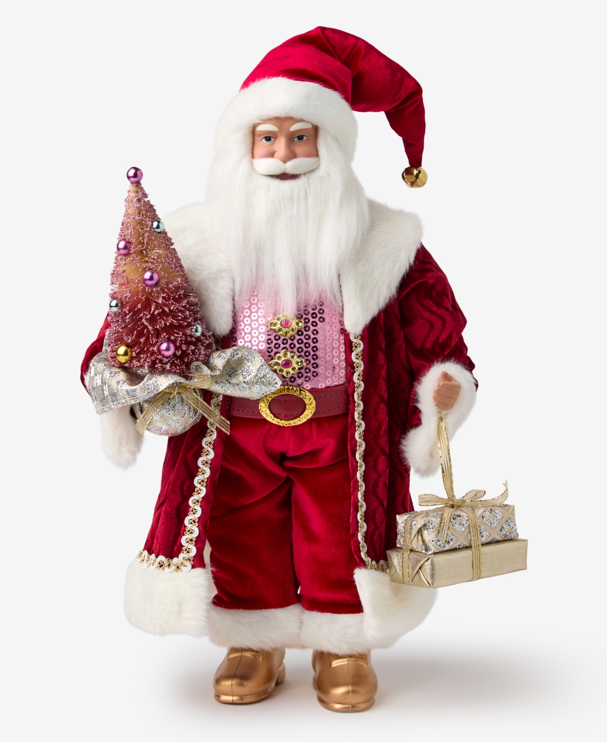 Click here for Holiday Lane Whimsy Standing Santa with Tree and G... prices