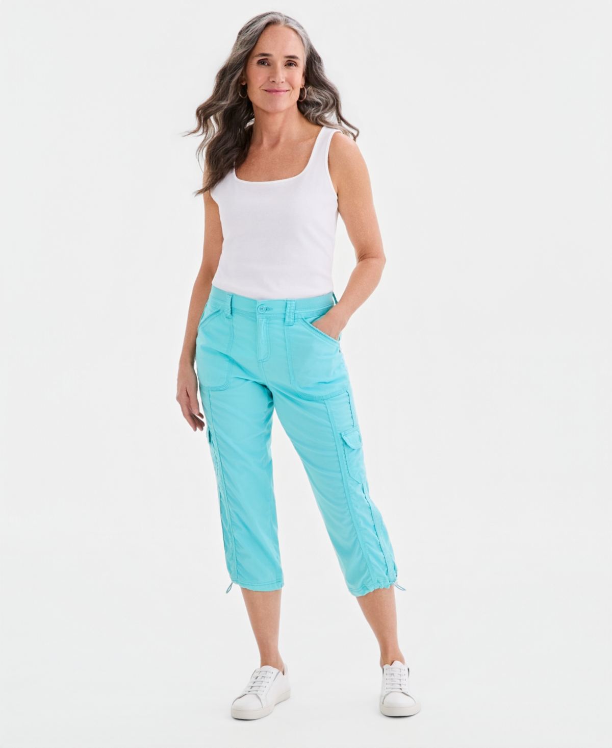 Click here for Style & Co Womens Mid-Rise Cargo Capri Pants  Excl... prices