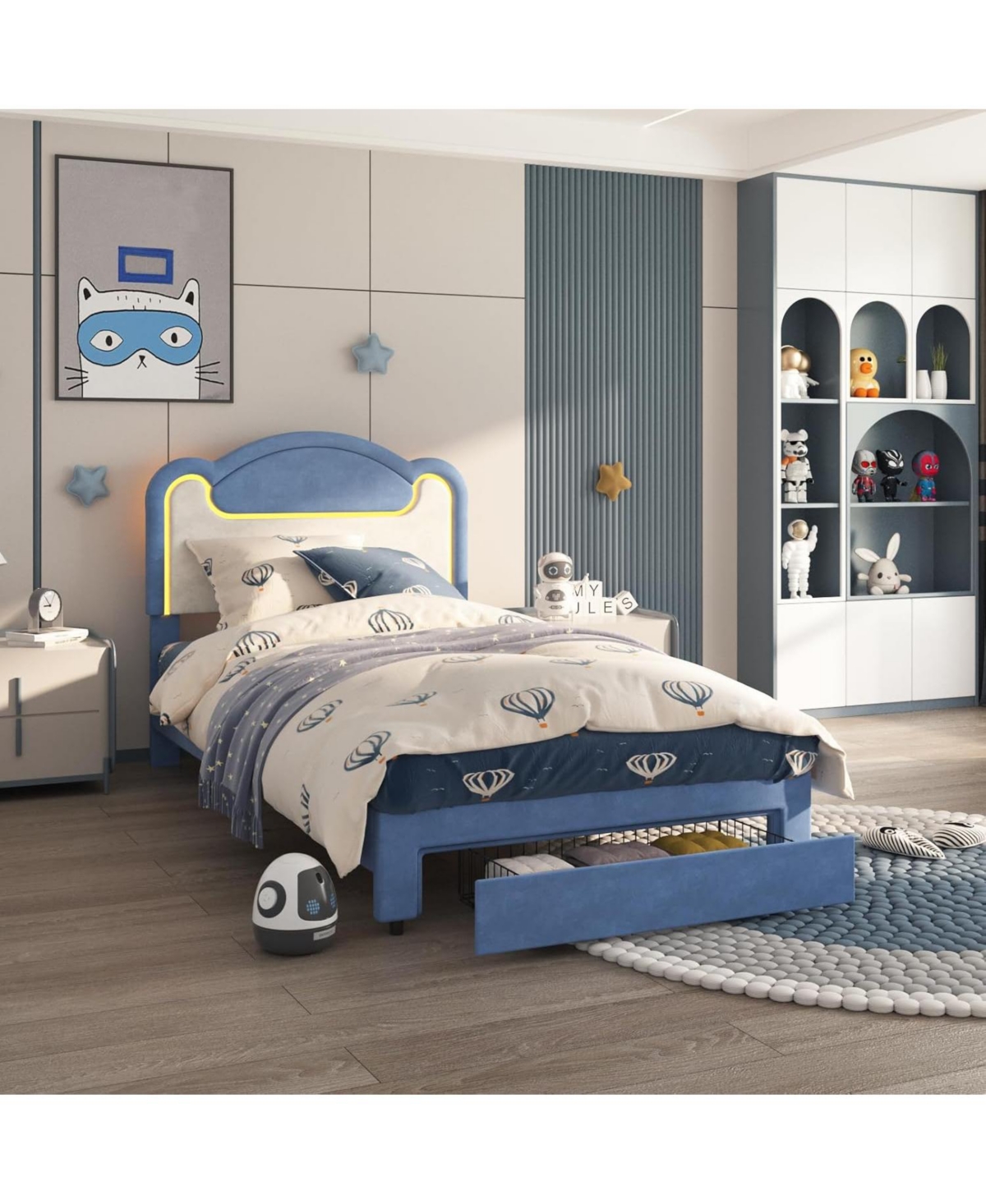 Click here for gaomon Size Upholstered Bed Frame with Led Lights... prices