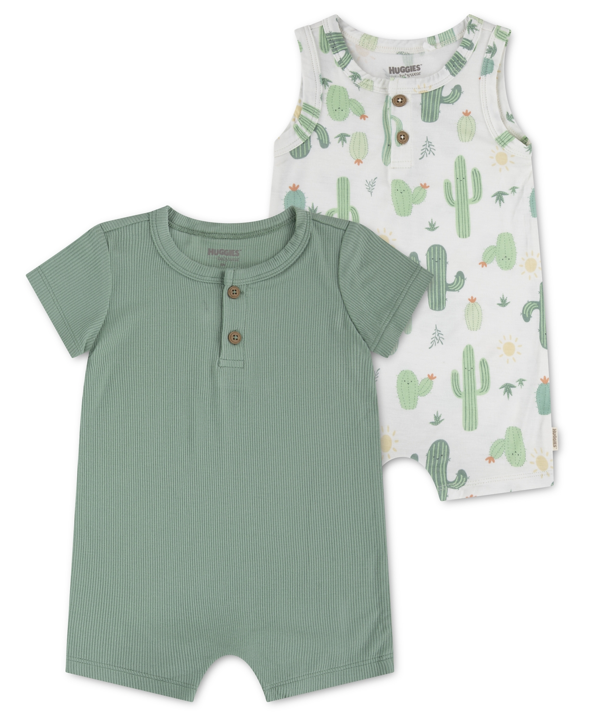 Click here for Huggies Baby Boys Henley Neck Romper  2-Pack - Jad... prices