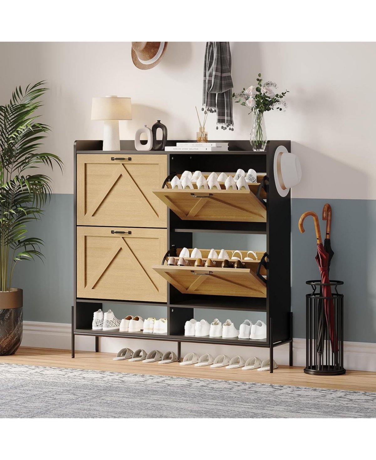 Click here for gaomon Shoe Cabinet with 4 Flip-Up Drawers Hidden... prices