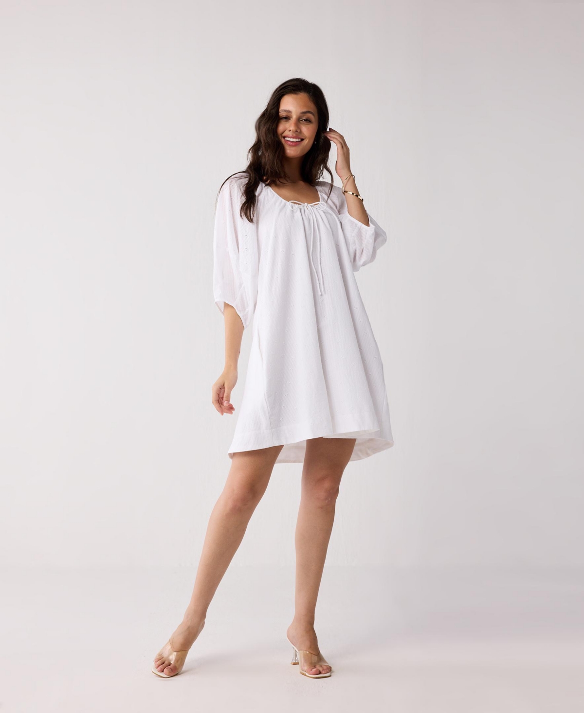 Click here for Reistor Womens Puff Sleeved Dress with Drawstring... prices