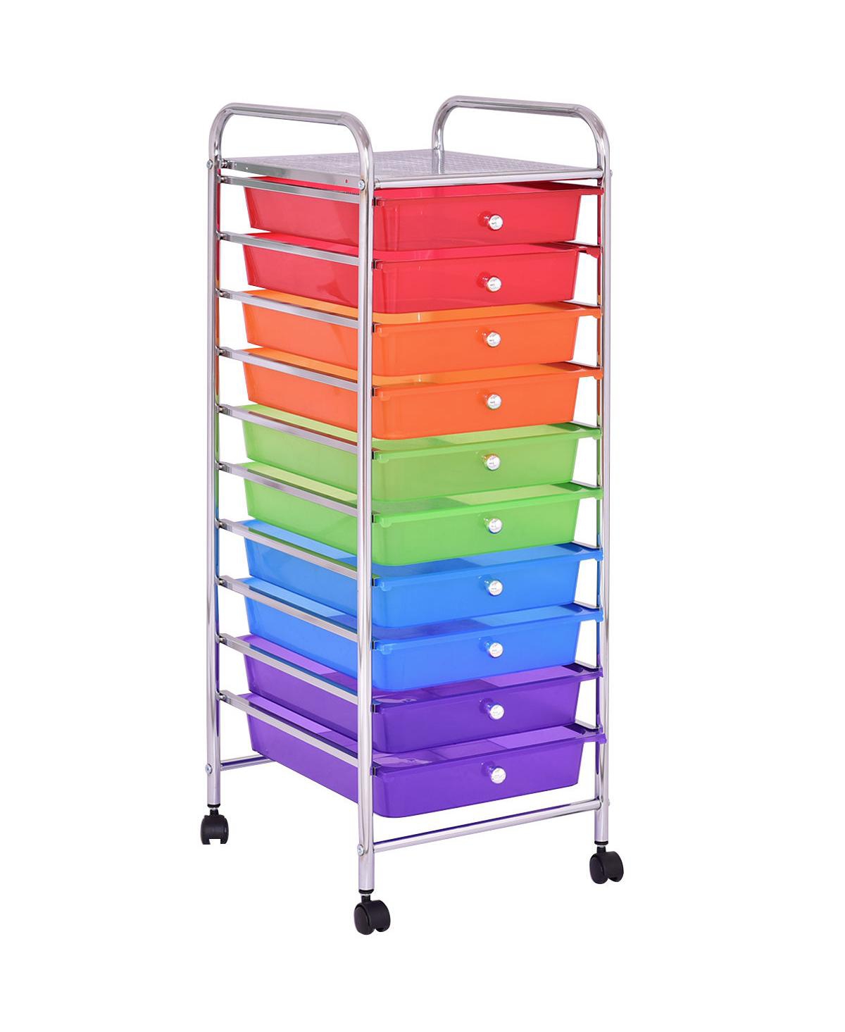 Click here for Costway Rolling Storage Cart with 10 Drawers - Ass... prices