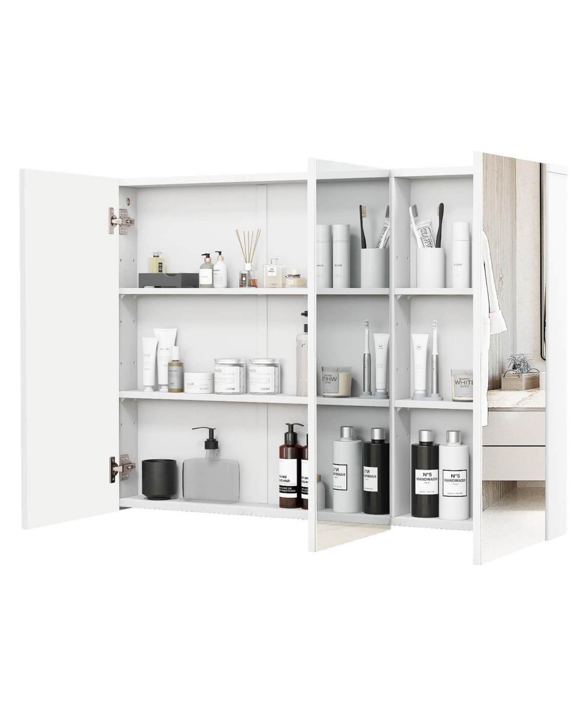 Click here for 36" Wide Wall Mount Mirrored Bathroom Medicin... prices