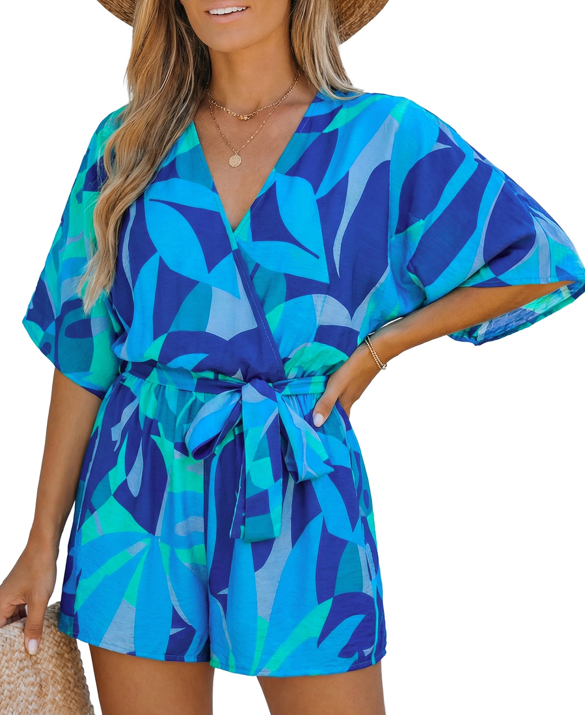 Click here for Cupshe Womens Wild Zephyr Tropical Romper - Open b... prices