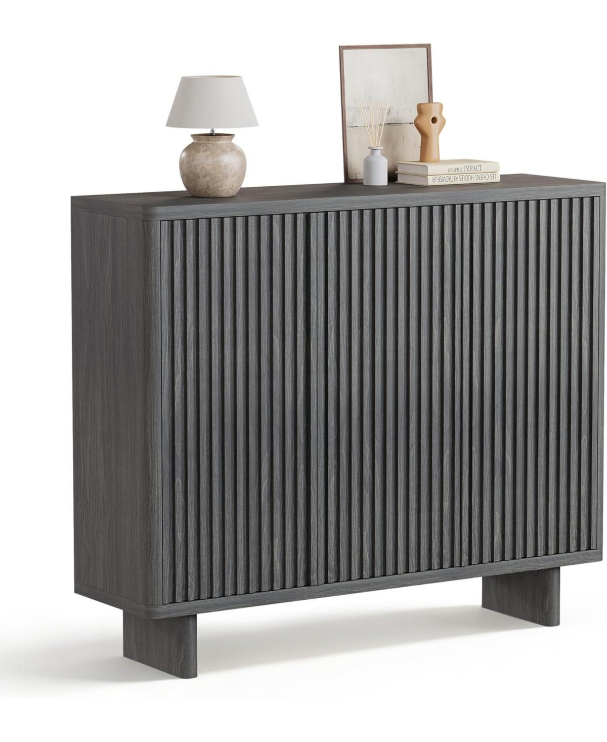 Click here for gaomon 46 Inch Shoe Cabinet with Fluted Door 5-Tie... prices