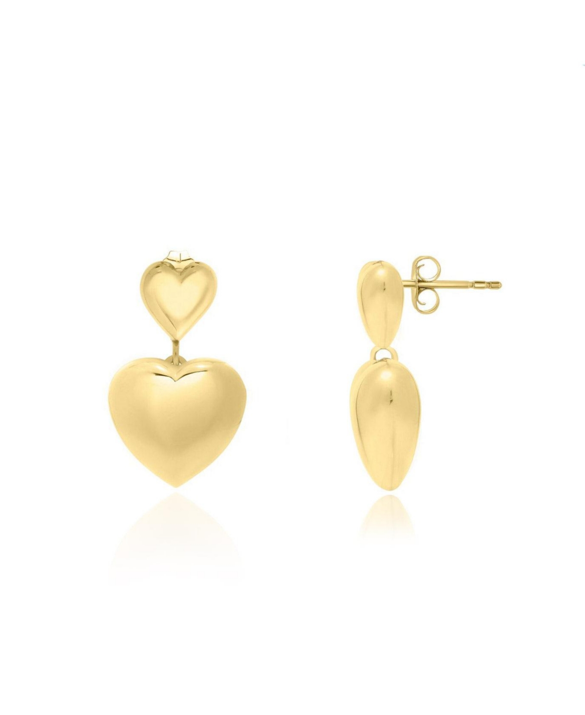 Click here for The Lovery Double Heart Drop Earrings 14K Gold-Pla... prices