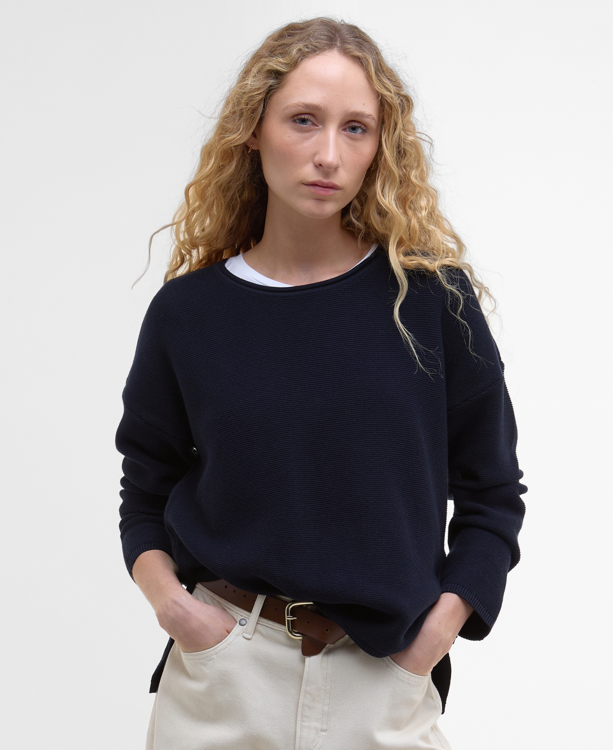 Click here for Barbour Womens Marine Knitted Jumper - Navy prices