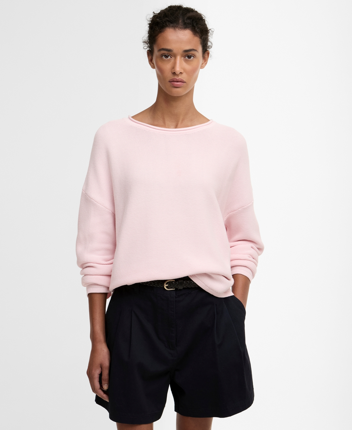 Click here for Barbour Womens Marine Dropped-Shoulder Knitted Jum... prices