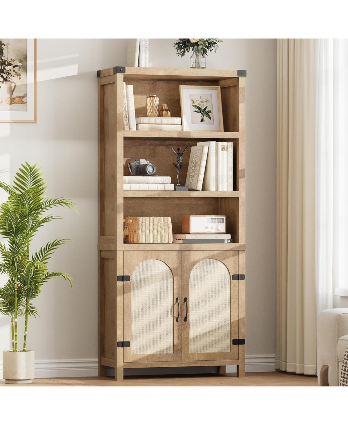 Click here for gaomon 70" Tall Farmhouse Bookshelf with Ratt... prices