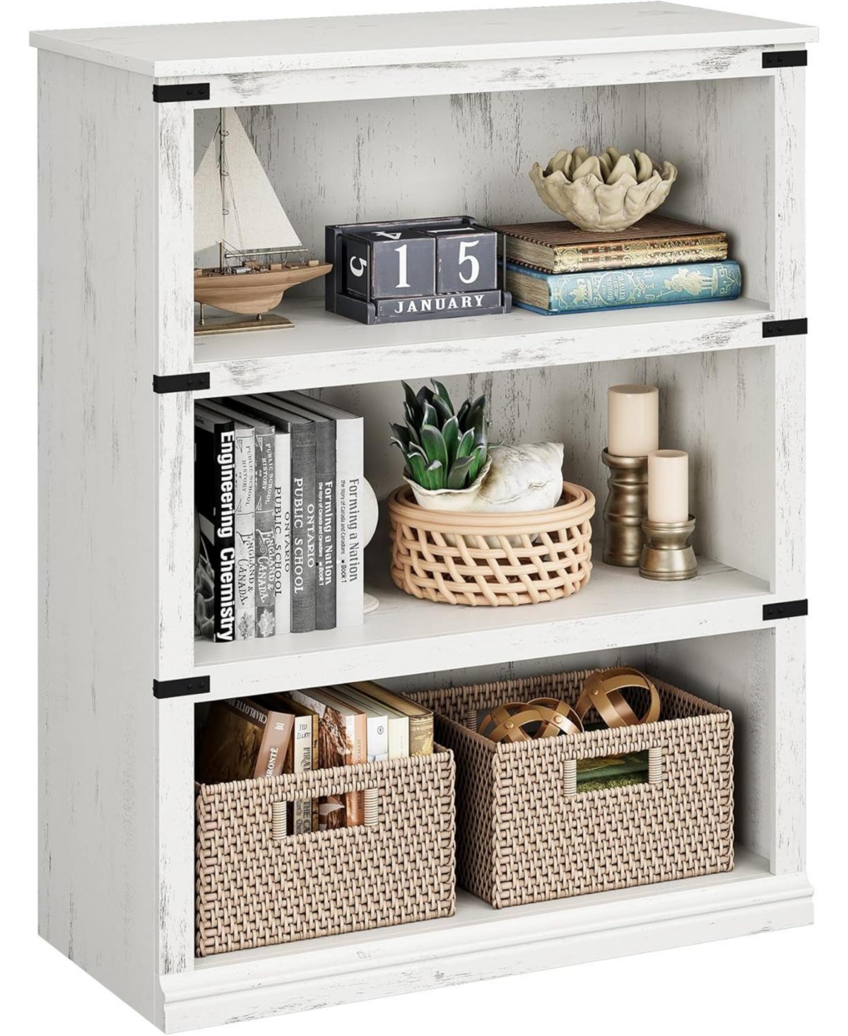 Click here for gaomon 3 Tier Farmhouse Wooden Bookcase  40 Tall O... prices