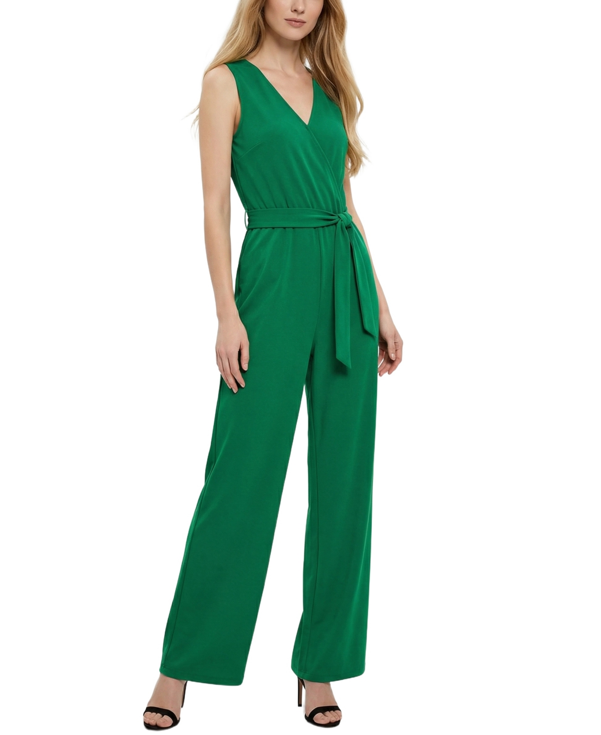 Click here for Ny Collection Petite Sleeveless Belted Jumpsuit -... prices